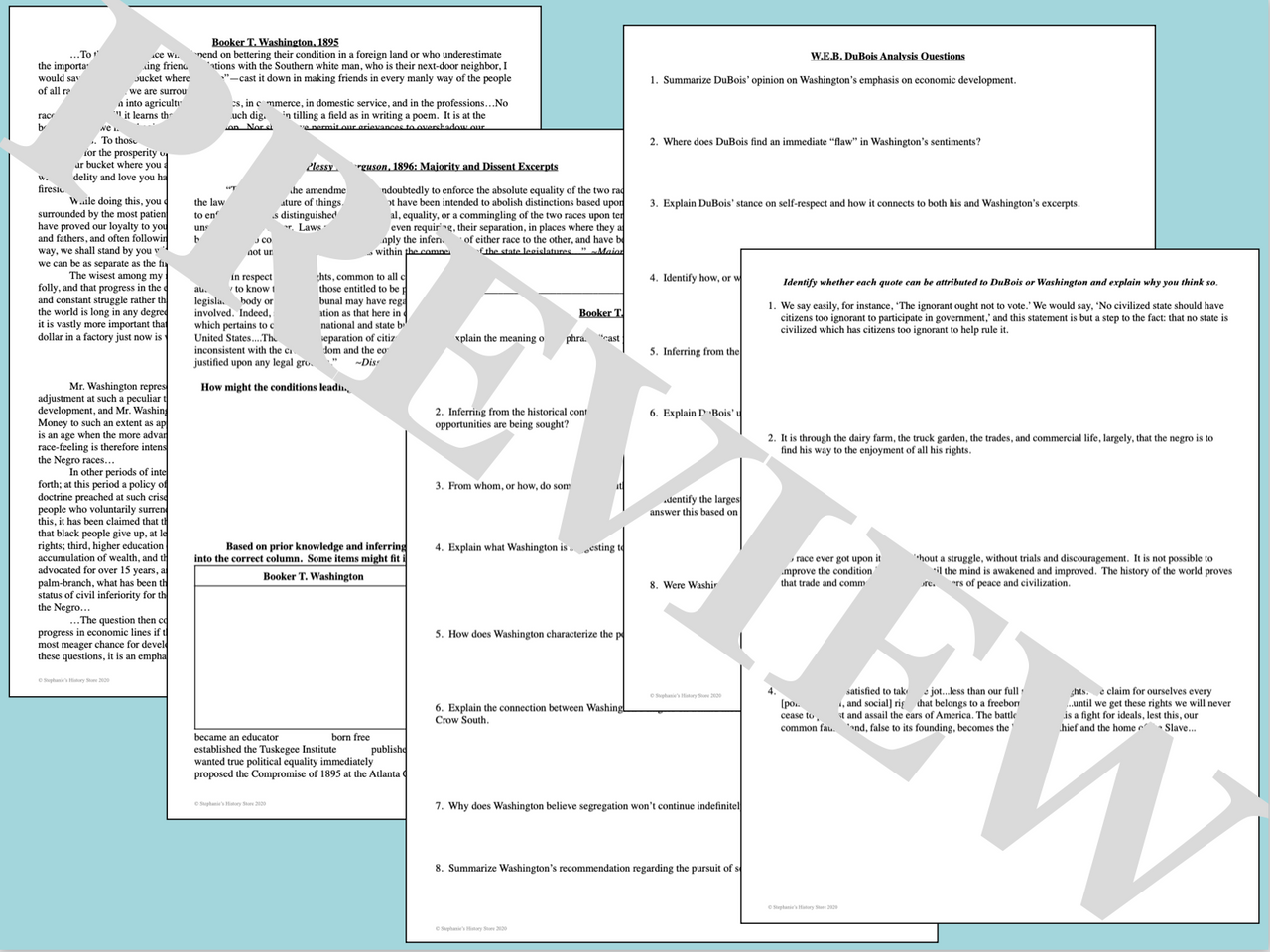 Booker T. Washington and W.E.B. DuBois Primary Source Analysis