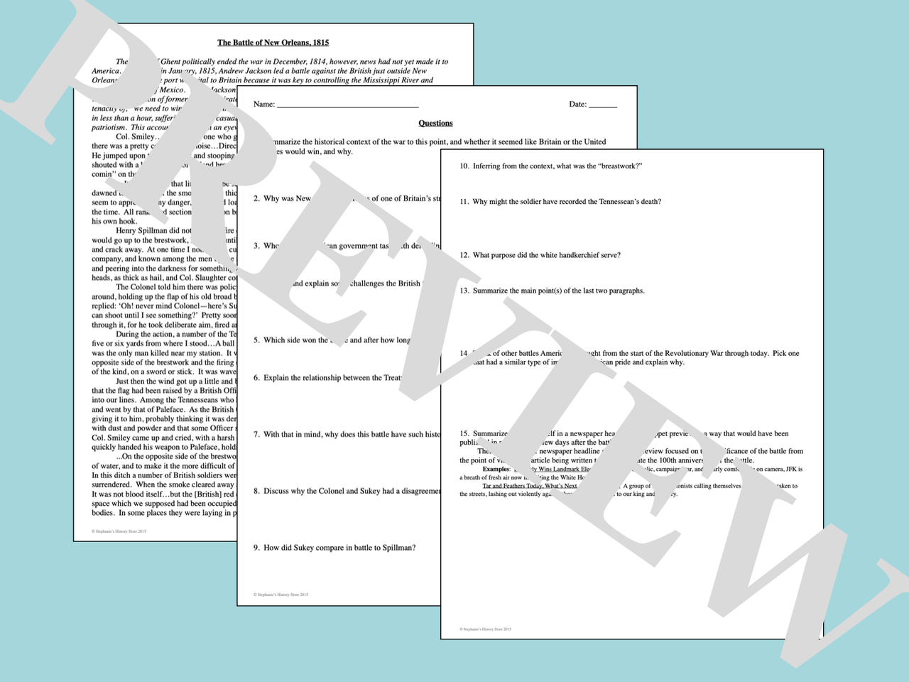 The Battle of New Orleans Primary Source Analysis