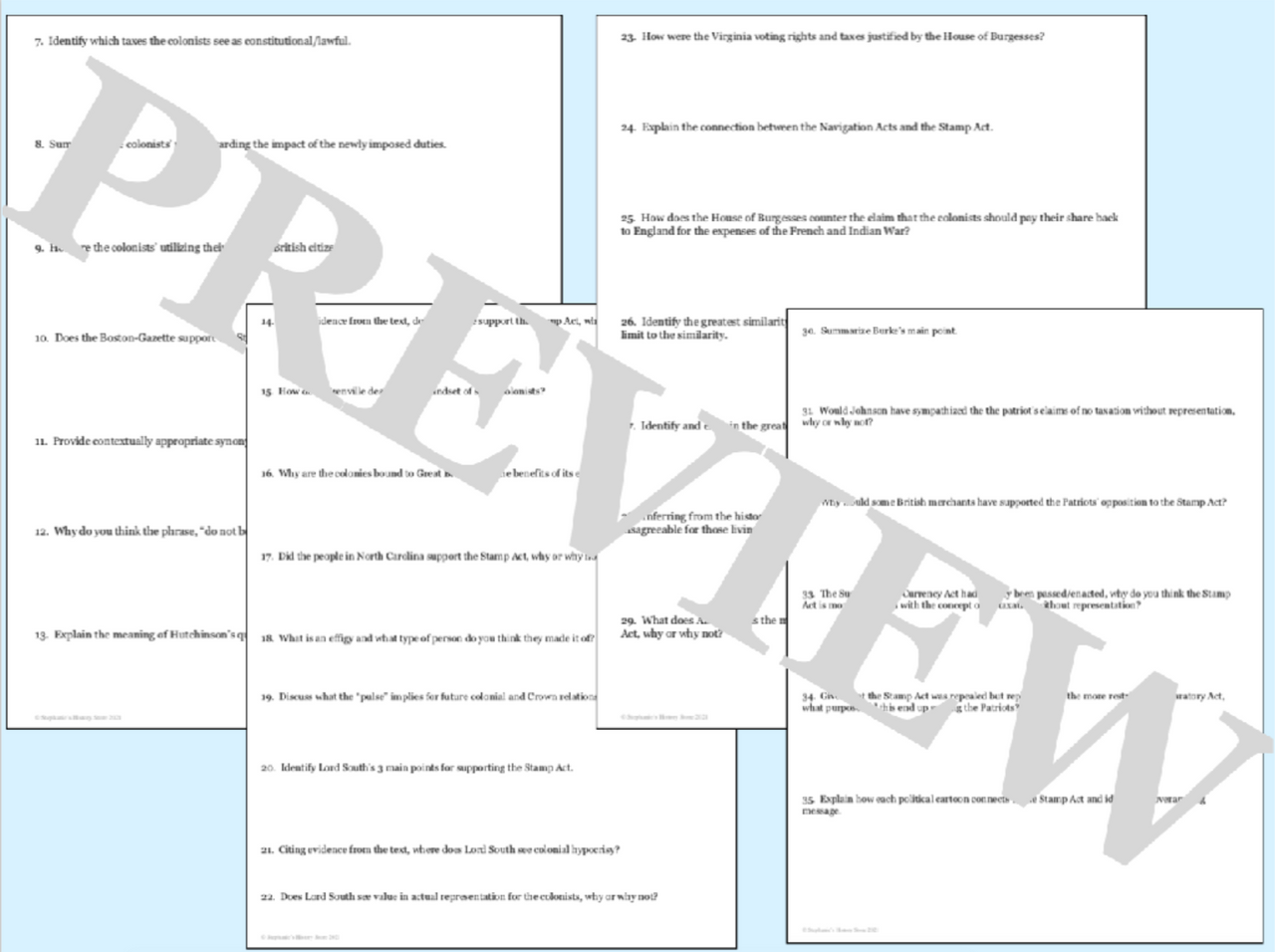 The Stamp Act Point of View Primary Source Analysis