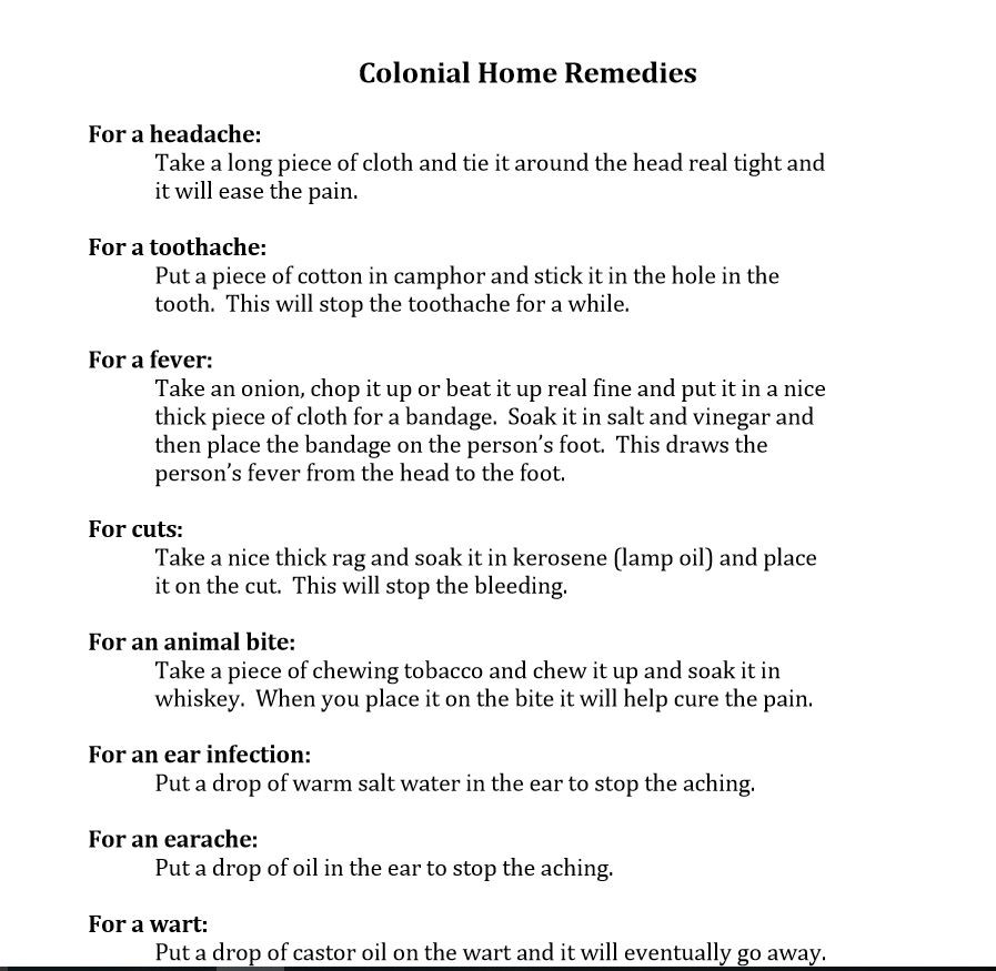 Colonial America: Medical Home Remedies - Amped Up Learning