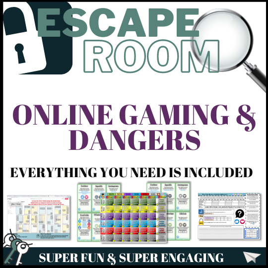 Online Gaming and Dangers Escape Room - Amped Up Learning