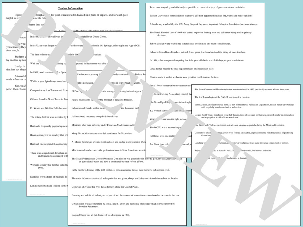 Oil and the Progressive Era in Texas Bundle