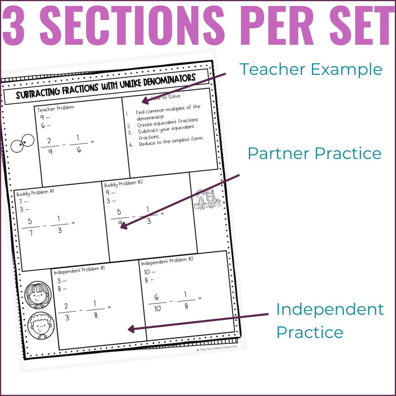 5th Grade Adding and Subtracting Fractions and Mixed Numbers Guided ...