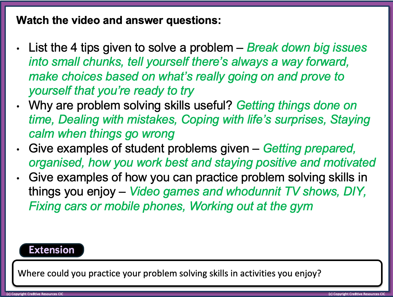 Problem Solving Skills - Amped Up Learning