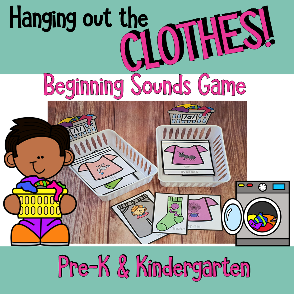 Hanging Out the Clothes Beginning Sound Activity Phonological Awareness ...