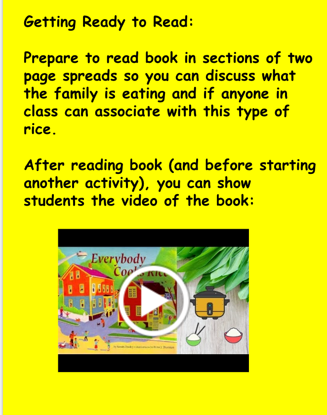 EVERYBODY COOKS RICE READING & ACTIVITY GUIDE - Amped Up Learning