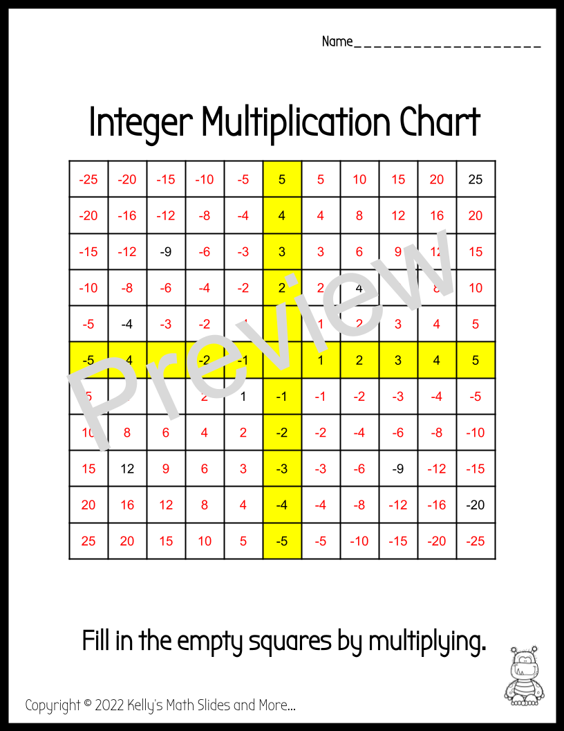 14 Integer Worksheets - Printable - Amped Up Learning