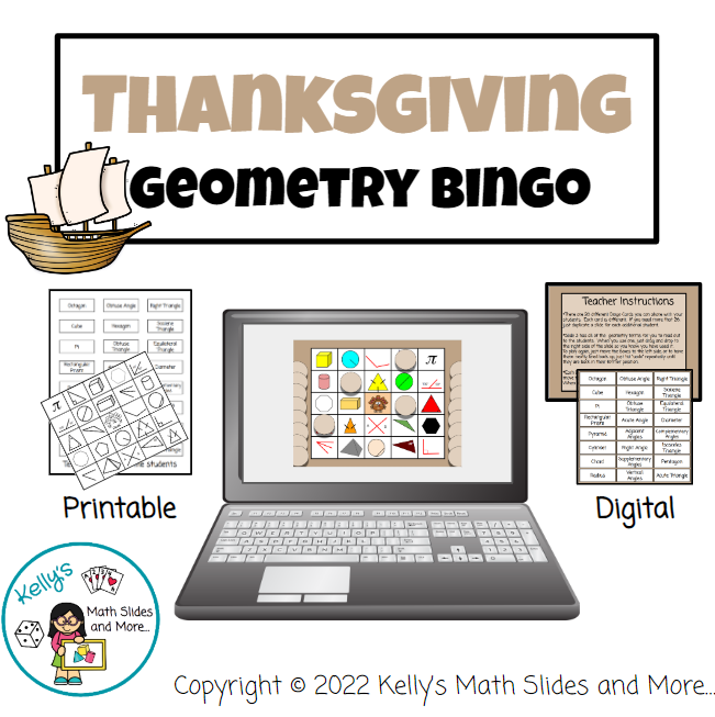 Thanksgiving Geometry Bingo - Amped Up Learning
