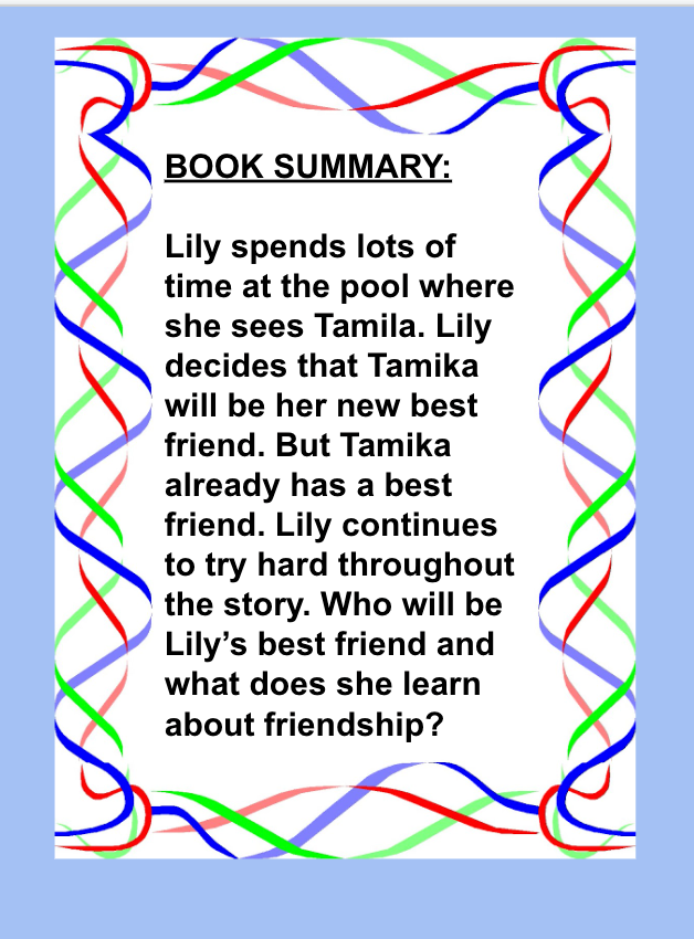 MY BEST FRIEND - by Mary Ann Rodman - READING AND ACTIVITIES PACKET ...