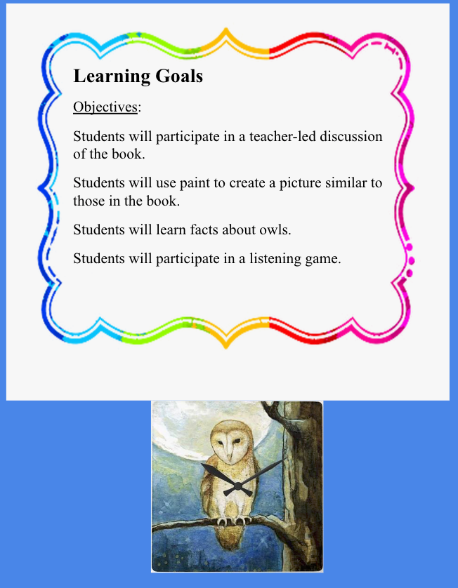 OWL MOON BY JANE YOLEN READING & INTERDISCIPLINARY UNIT - Amped Up Learning