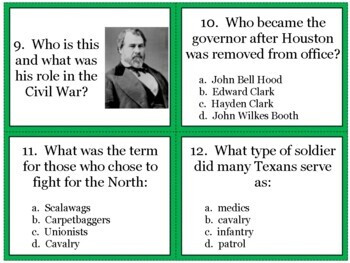 Civil War in Texas Task Cards