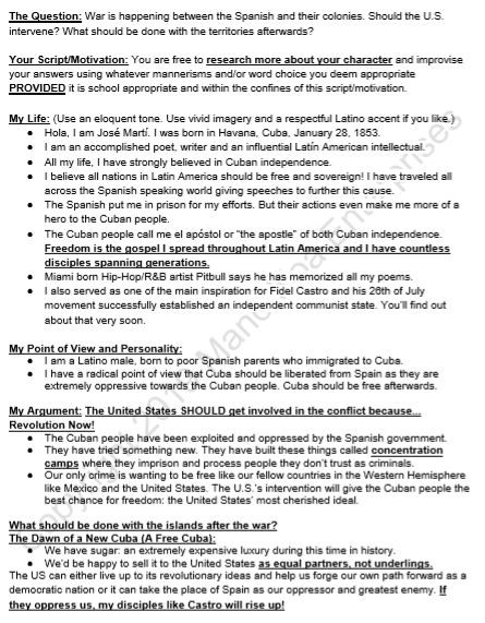 Historical Theater: The Spanish American War - Amped Up Learning