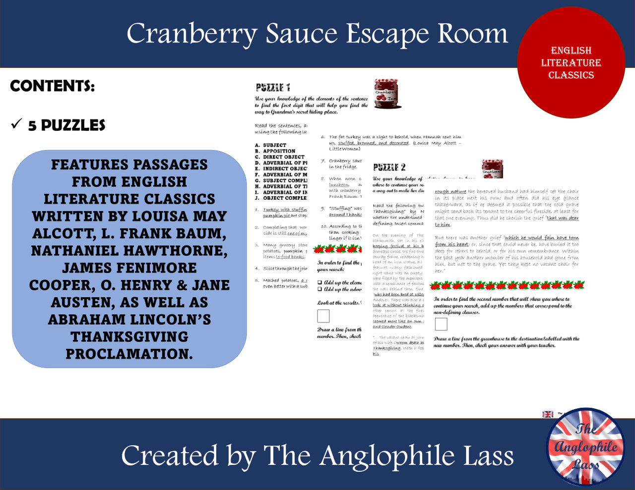 Complex Sentences Escape Room | Subordinating conjunctions | Gr 11 - 12