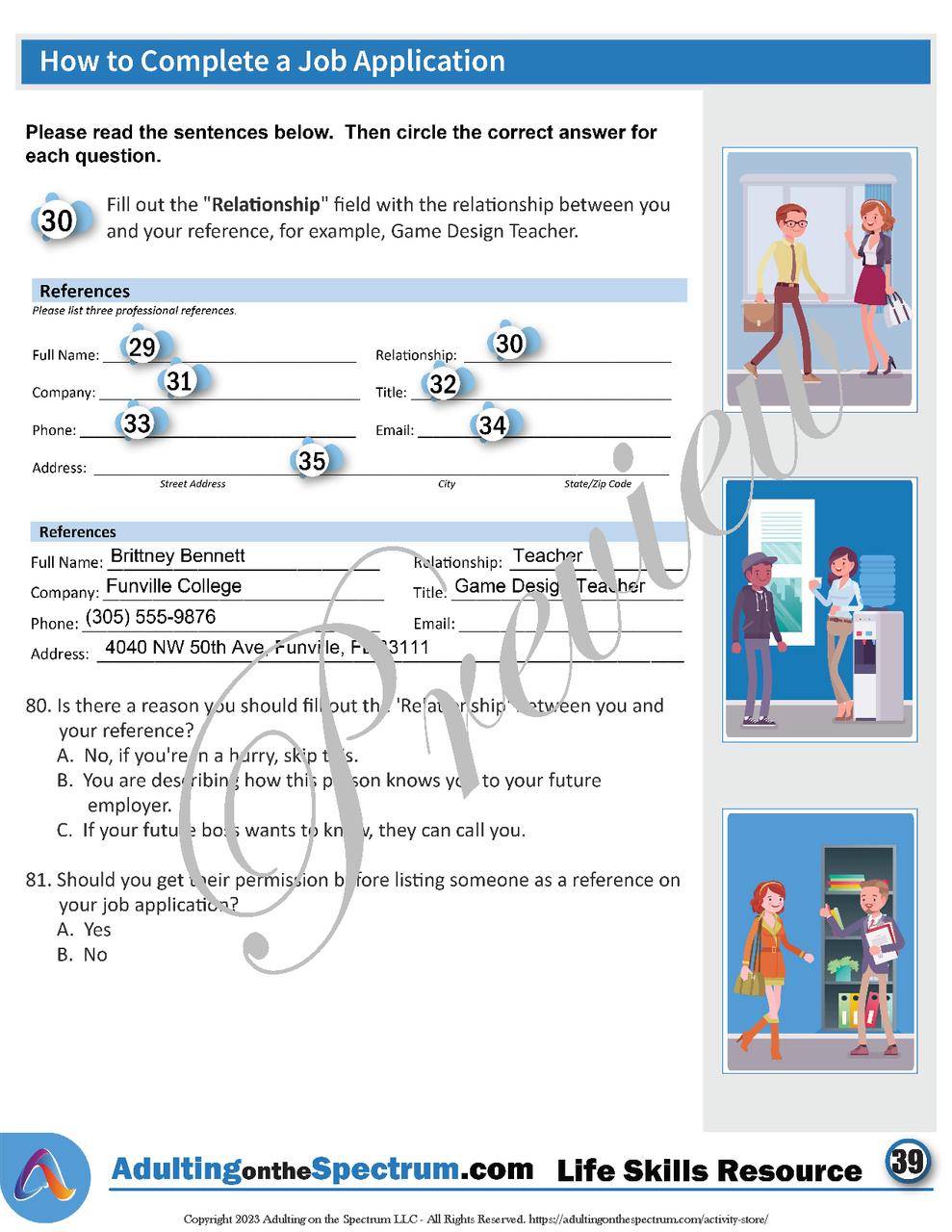 Practical Employment Skills Activity for Teens - How to Fill Out a Job ...