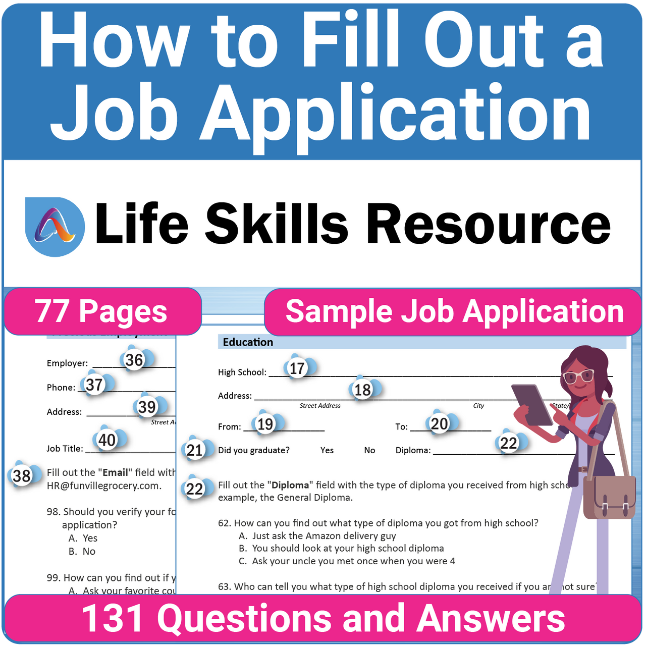Practical Employment Skills Activity for Teens - How to Fill Out a Job Application - Amped Up ...