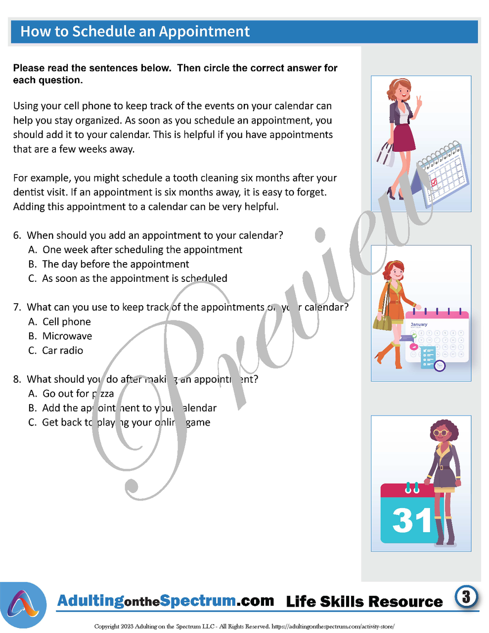 Essential Life Skills Activity for Teens and Adults - How to Schedule ...