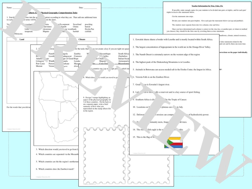 Southern Africa Physical Geography Overview
