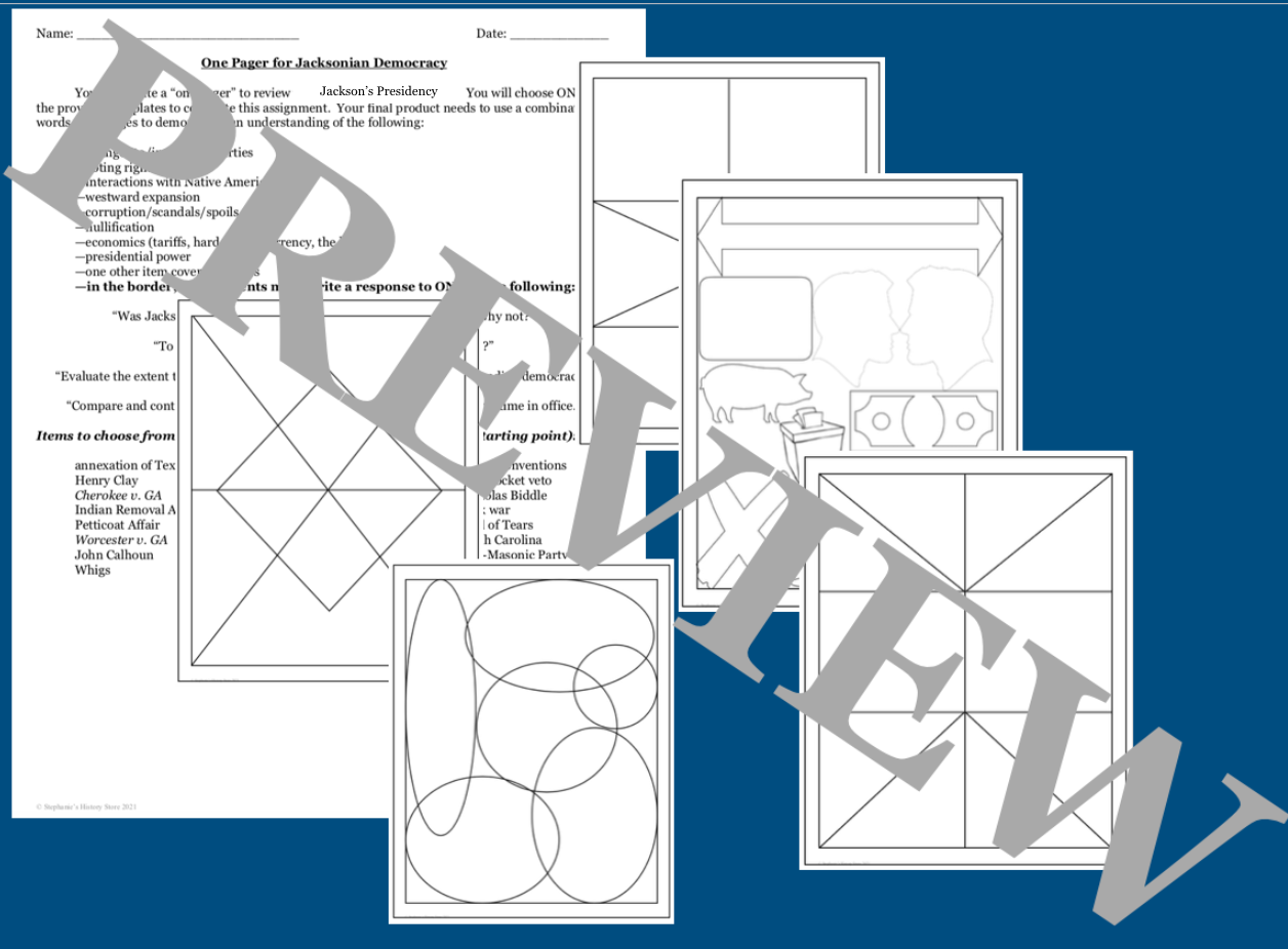 Jackson's Presidency One Pager