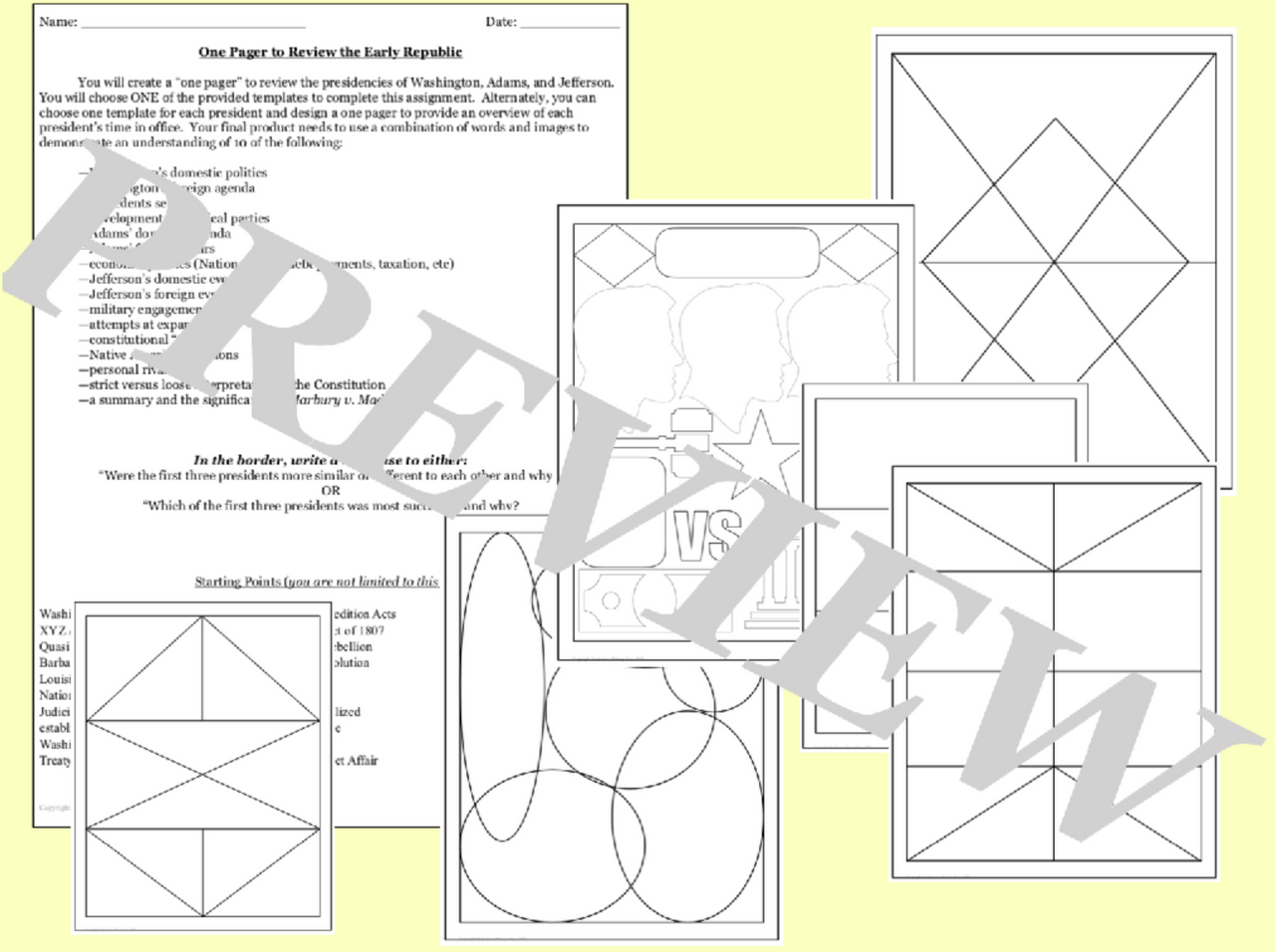 Early American History One Pager