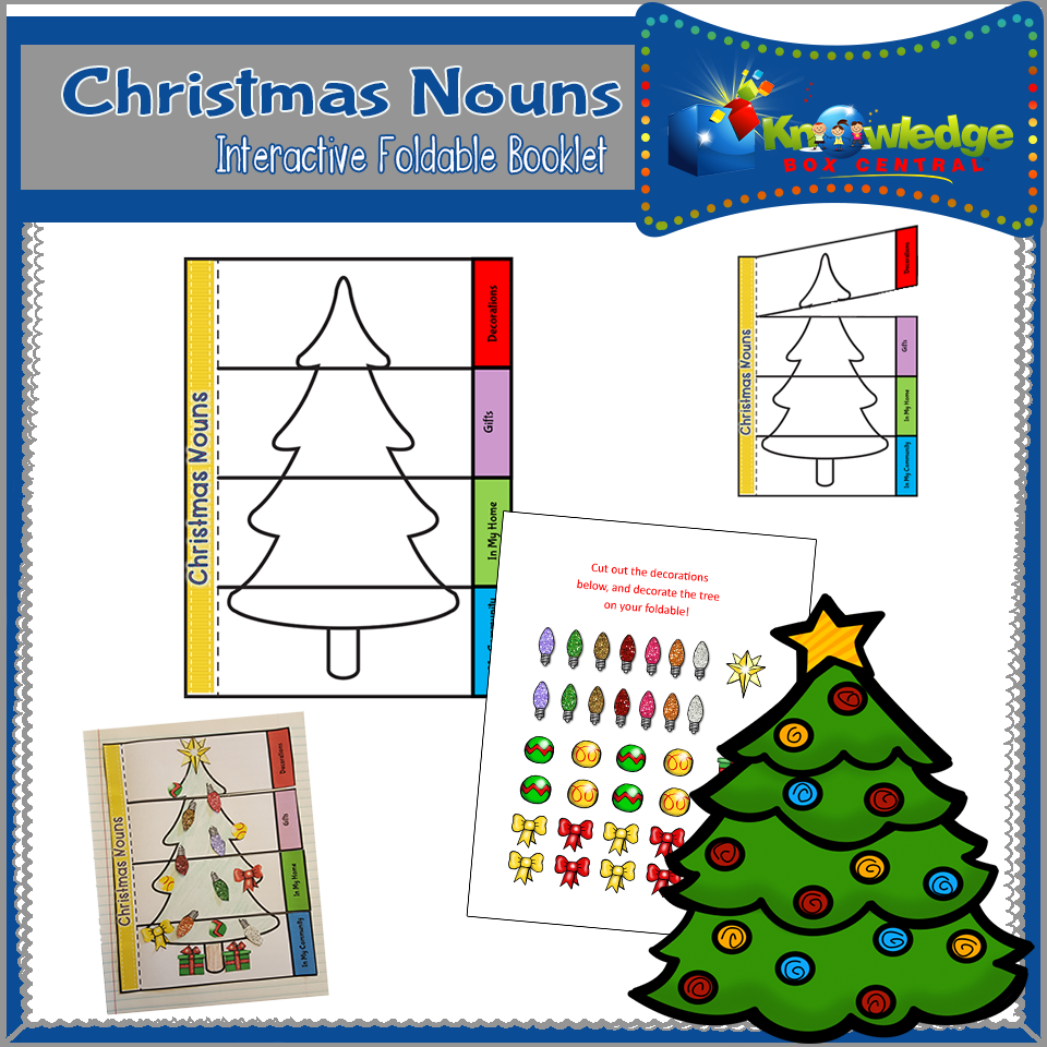 Christmas Nouns Interactive Foldable Booklet