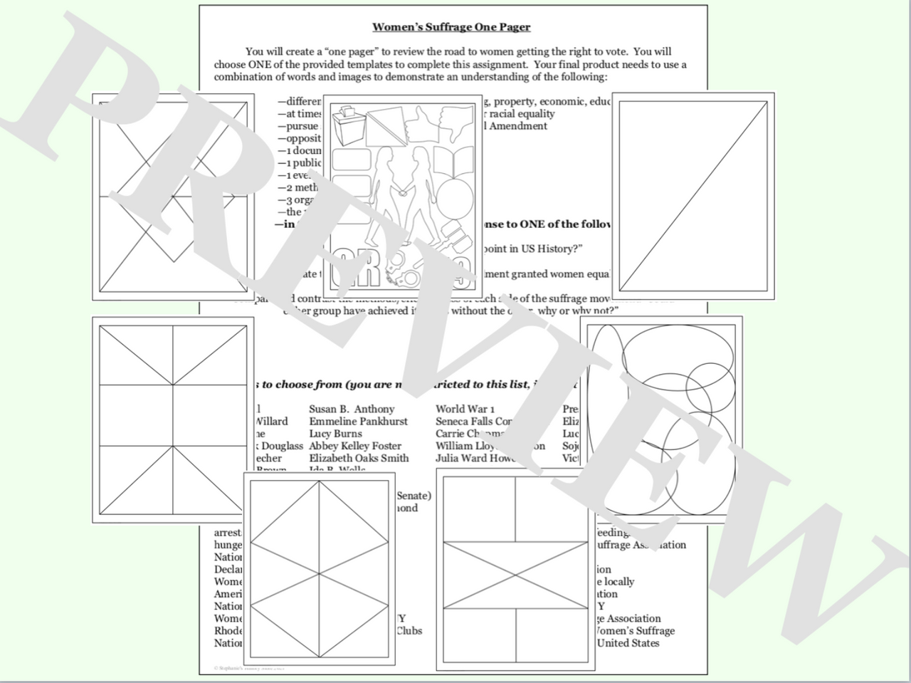 Women's Suffrage One Pager