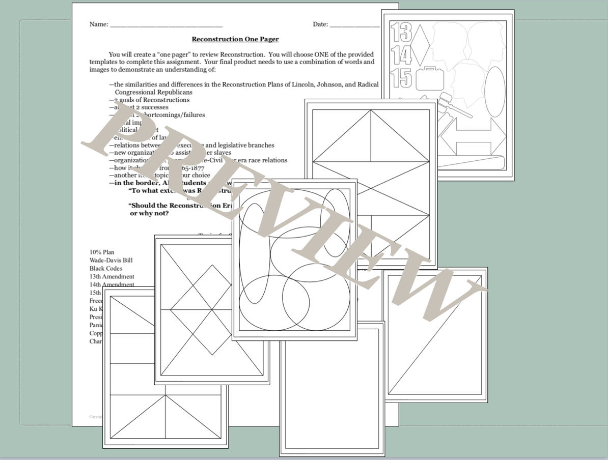 Reconstruction One Pager