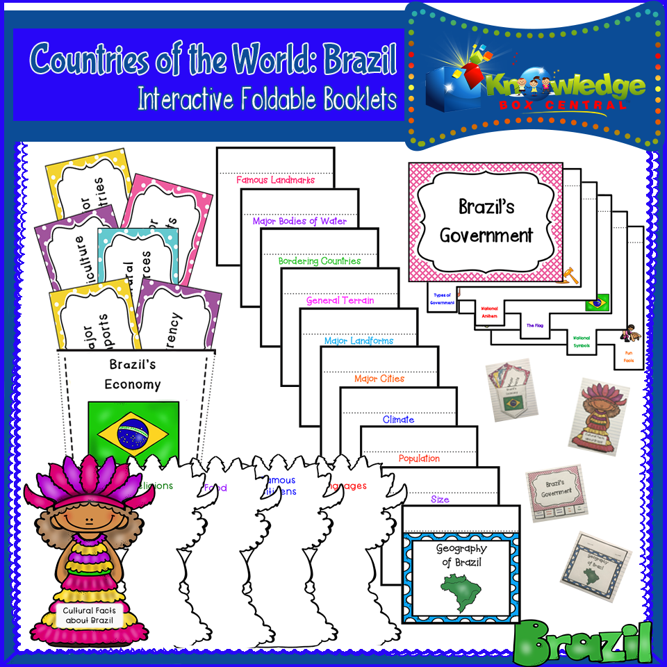 Countries of the World: Brazil Interactive Foldable Booklets