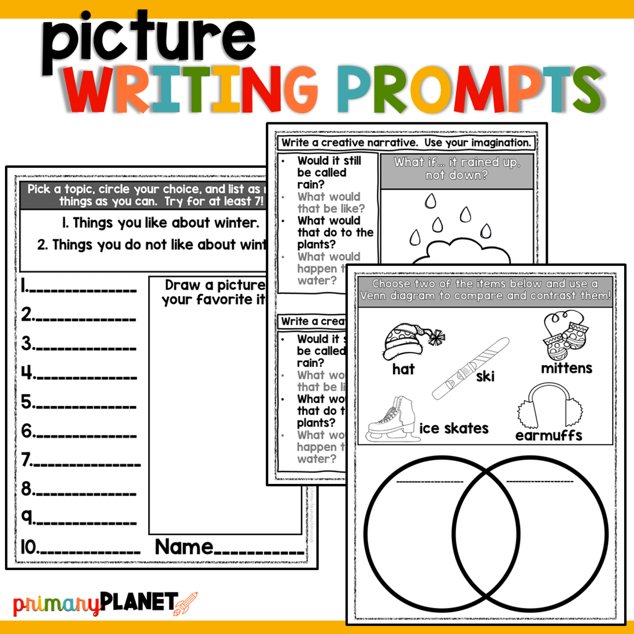Winter Writing Prompts with Pictures | January Picture Writing Prompts ...