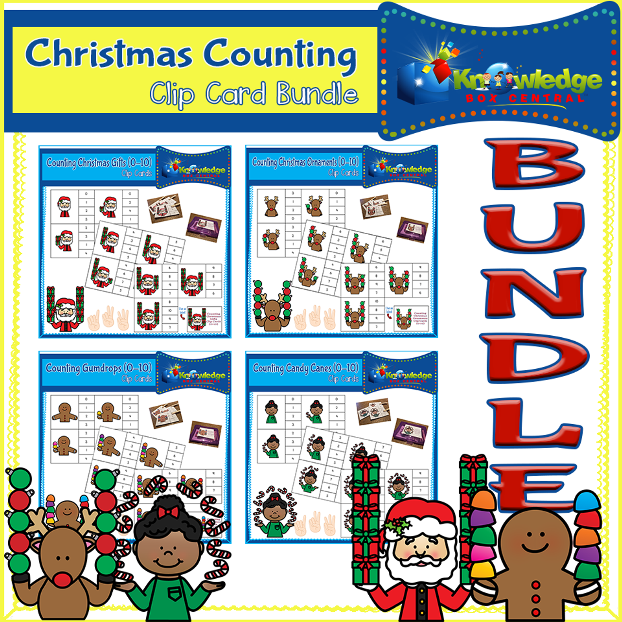 Christmas Counting Clip Card Bundle