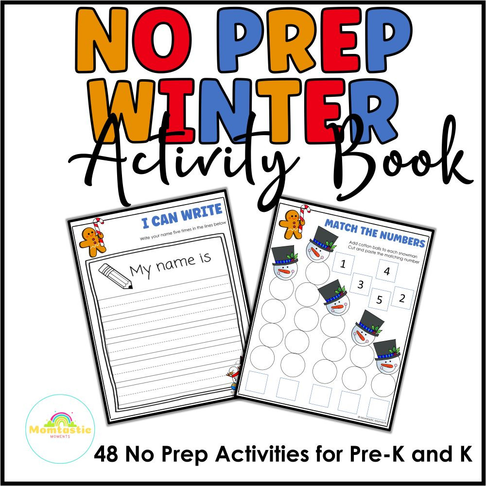 Winter No Prep Math and Literacy Activity Book | Color Version - Amped ...