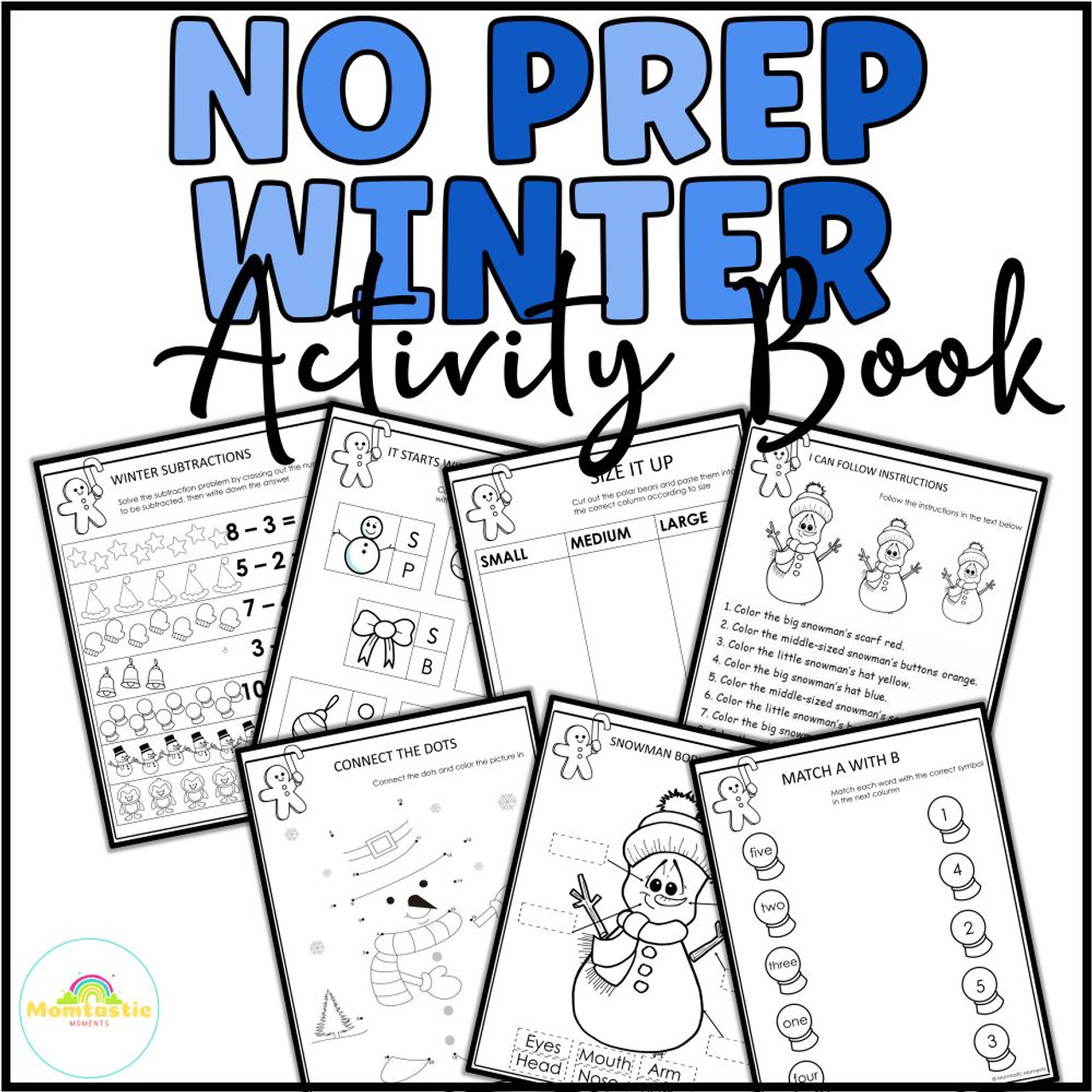 Winter No Prep Math and Literacy Activity Book | Printer-Friendly ...