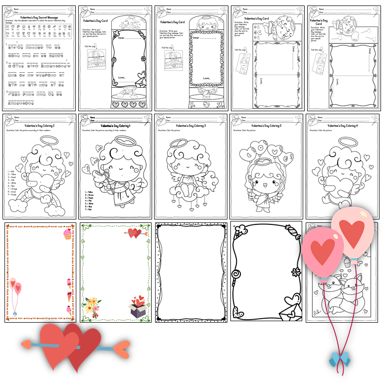 No-Prep Valentine's Day ELA Worksheets
