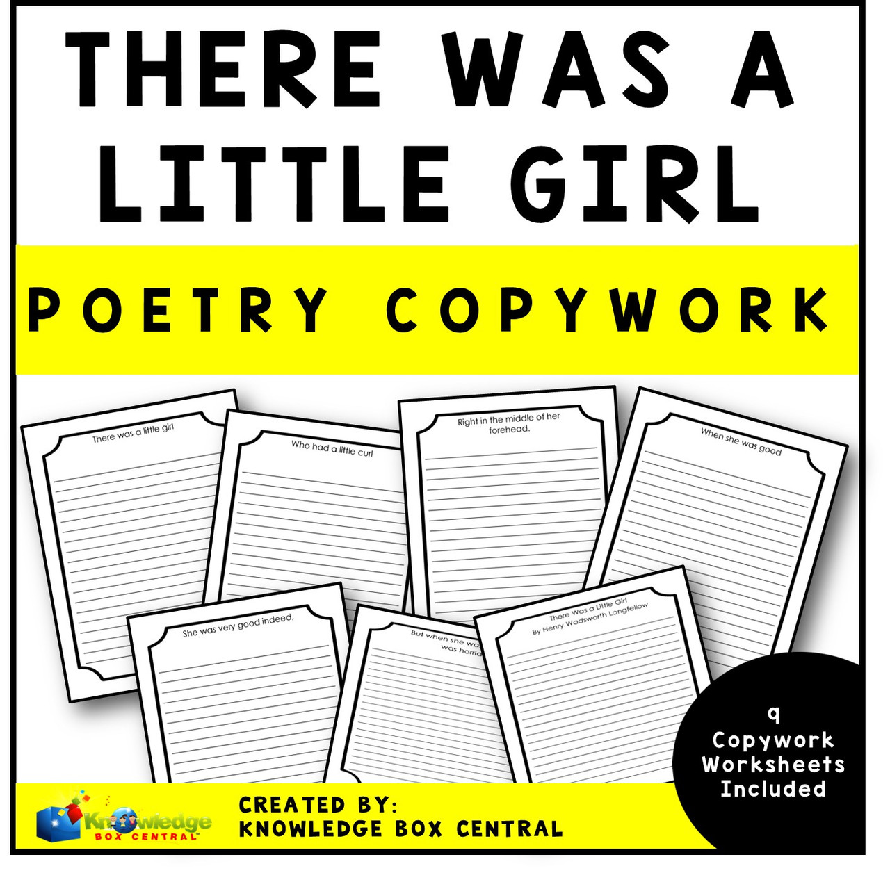 There Was a Little Girl - Poetry Copywork