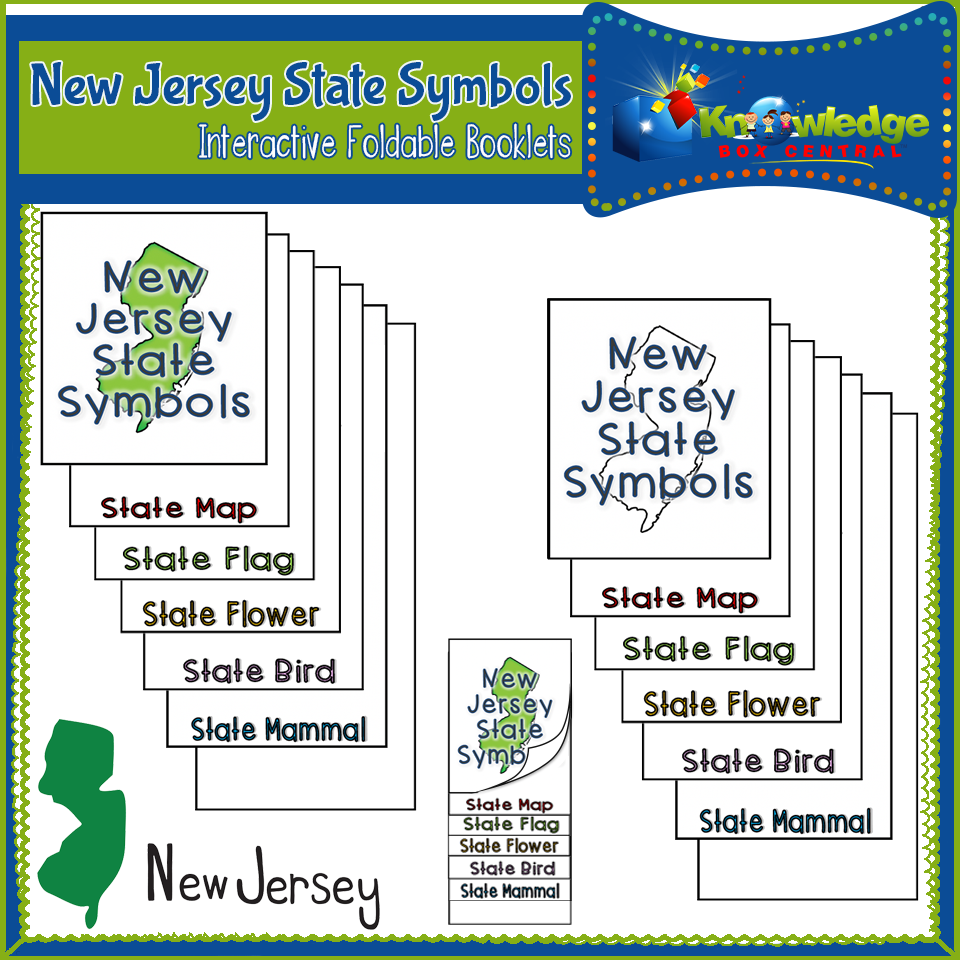 New Jersey State Symbols Interactive Foldable Booklets