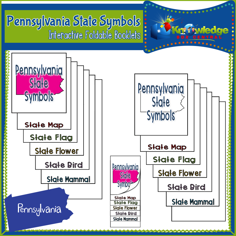 Pennsylvania State Symbols Interactive Foldable Booklets
