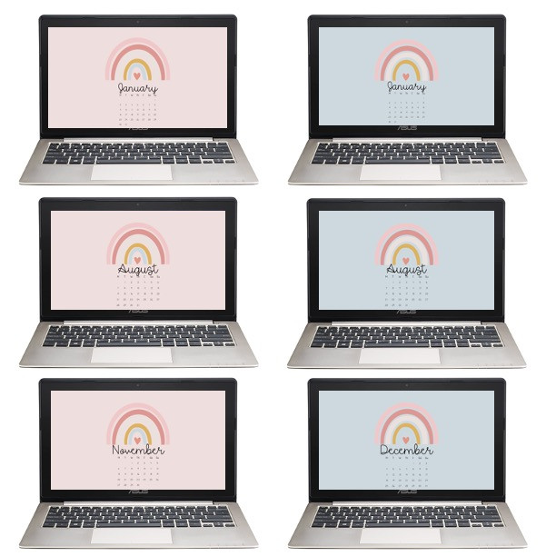 2023 Rainbow Desktop Organizer Wallpaper Monthly With Folder Icons ...