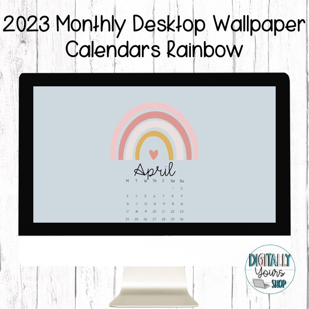 2023 Rainbow Desktop Organizer Wallpaper Monthly With Folder Icons ...