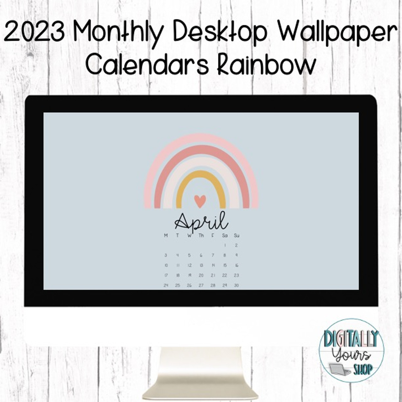 2023 Rainbow Desktop Organizer Wallpaper Monthly With Folder Icons ...