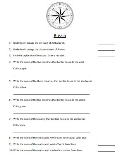 Top 10 Largest Countries in the World Map Scavenger Hunt - Amped Up ...