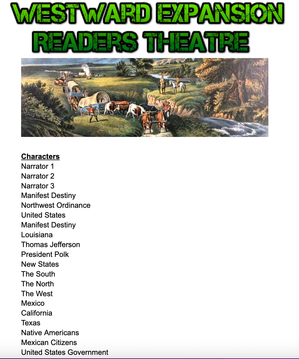 Westward Expansion Readers Theatre - Amped Up Learning