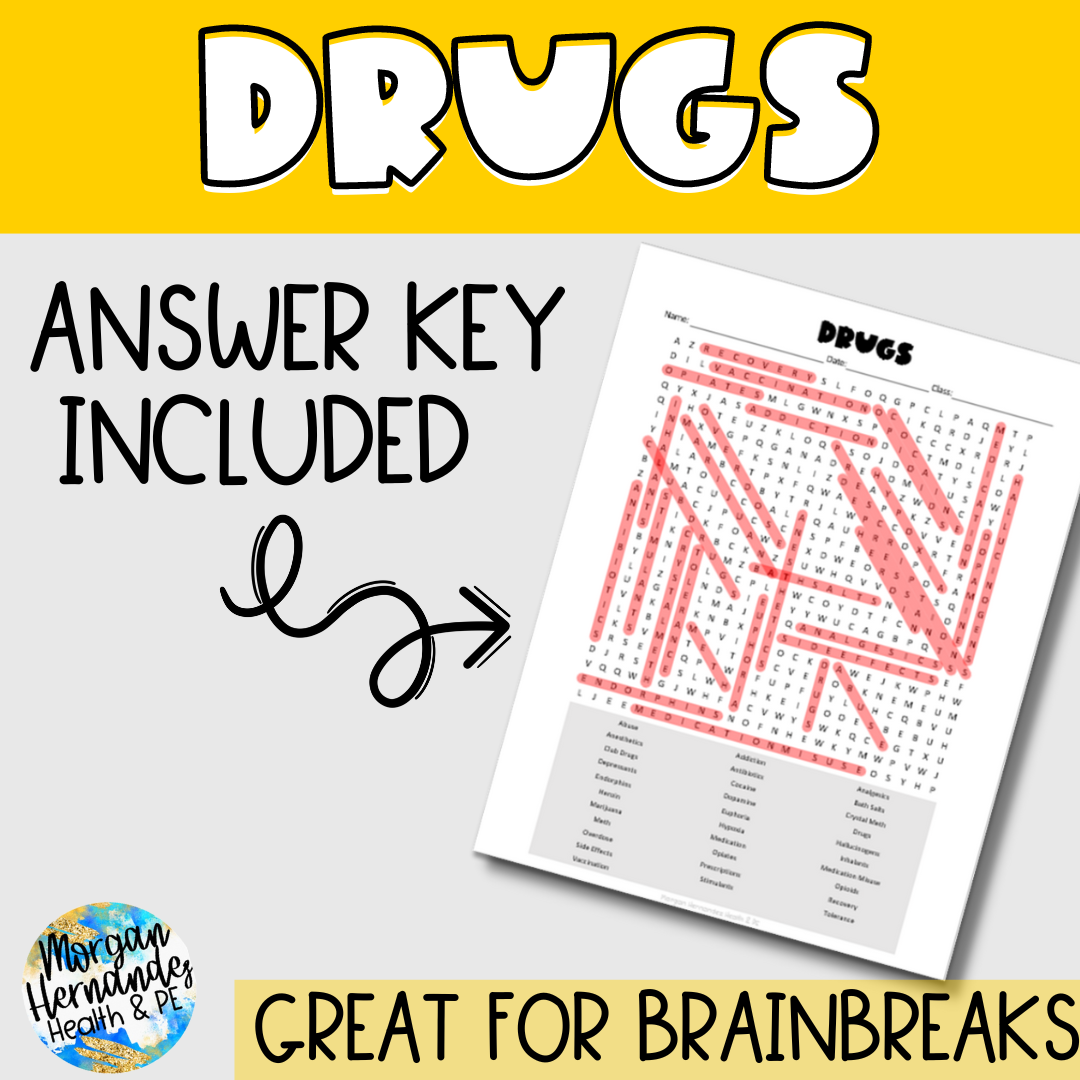 Drugs Word Search Puzzle