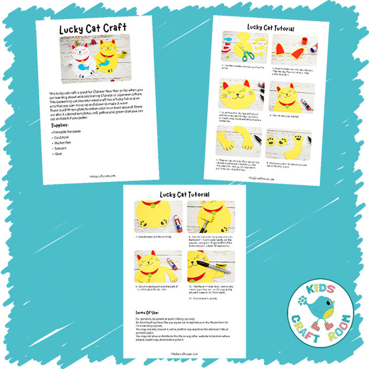 Waving Chinese Lucky Cats - Chinese New Year Craft - Chinese Craft ...