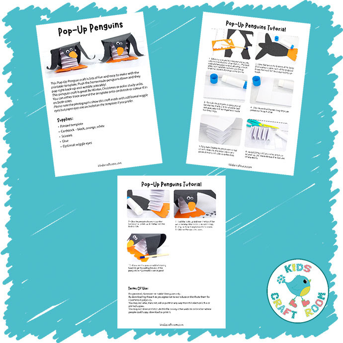 Pop-Up Penguin Craft - Winter Craft - Christmas Craft - Penguin Activity