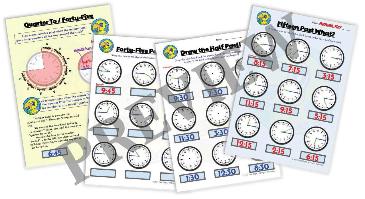 How to Tell the Time - Part 1 (o'clock, half past, quarter to, quarter ...