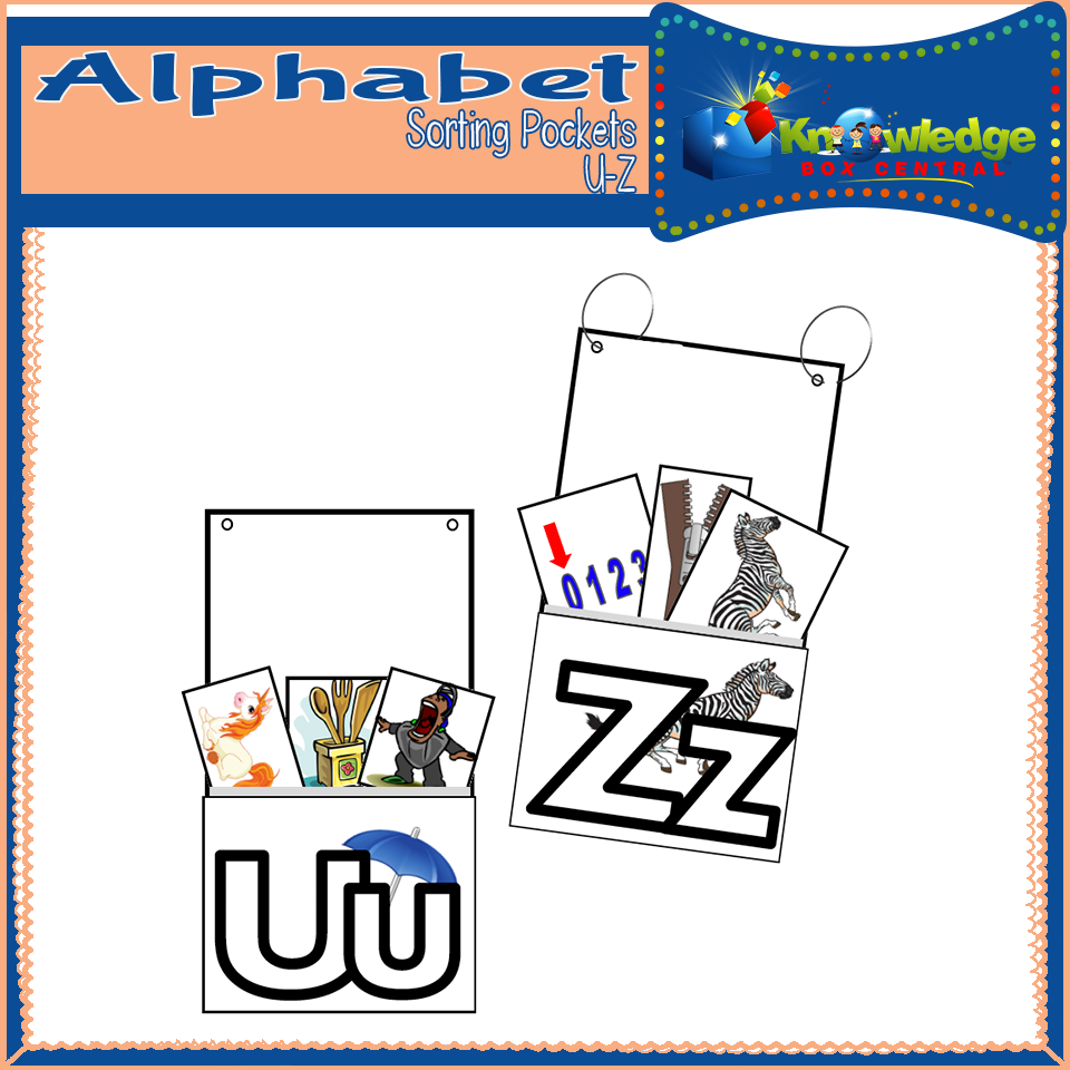 Alphabet Sorting Pockets: U to Z