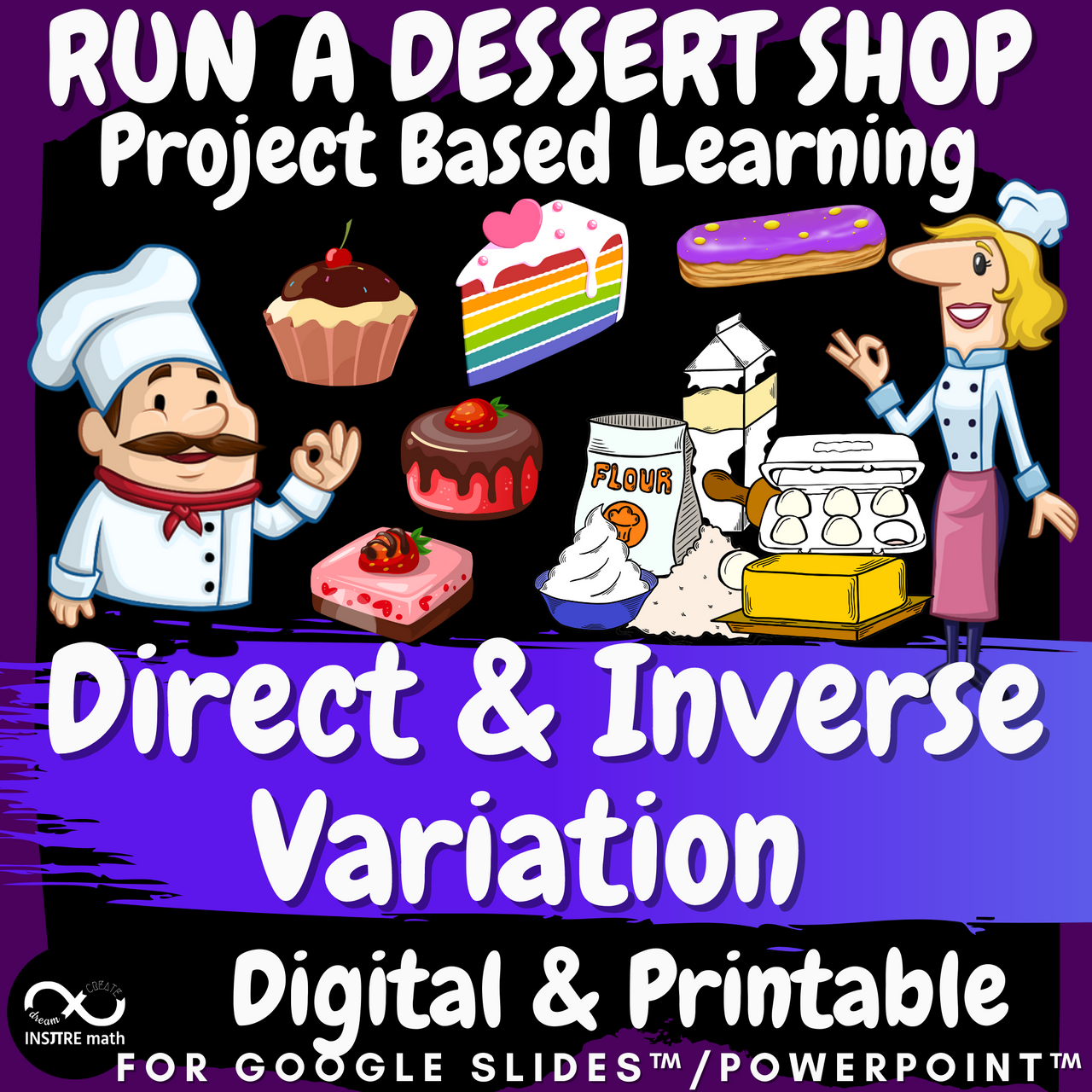 Direct & Inverse Variation Project Based Learning DESSERT SHOP Math ...