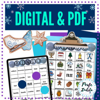Winter Vocabulary Game BINGO Activity - 37 Boards Elementary / Newcomer ...