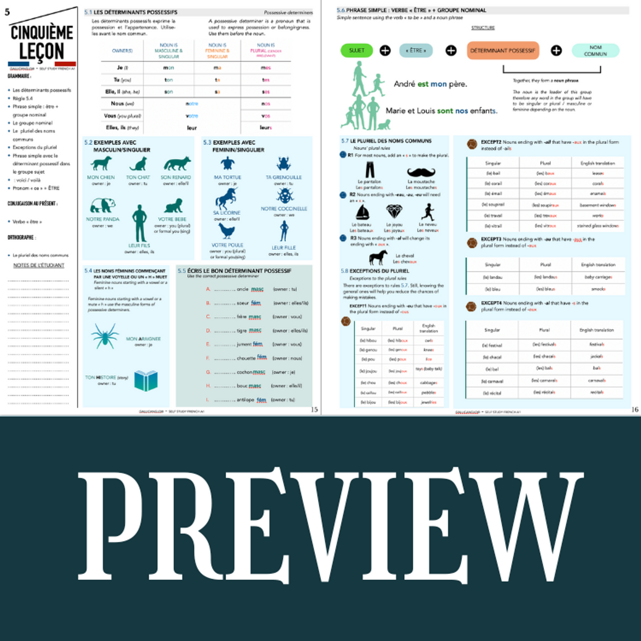 Self-study French beginner's course book - lessons 3,4&5 (audio files ...