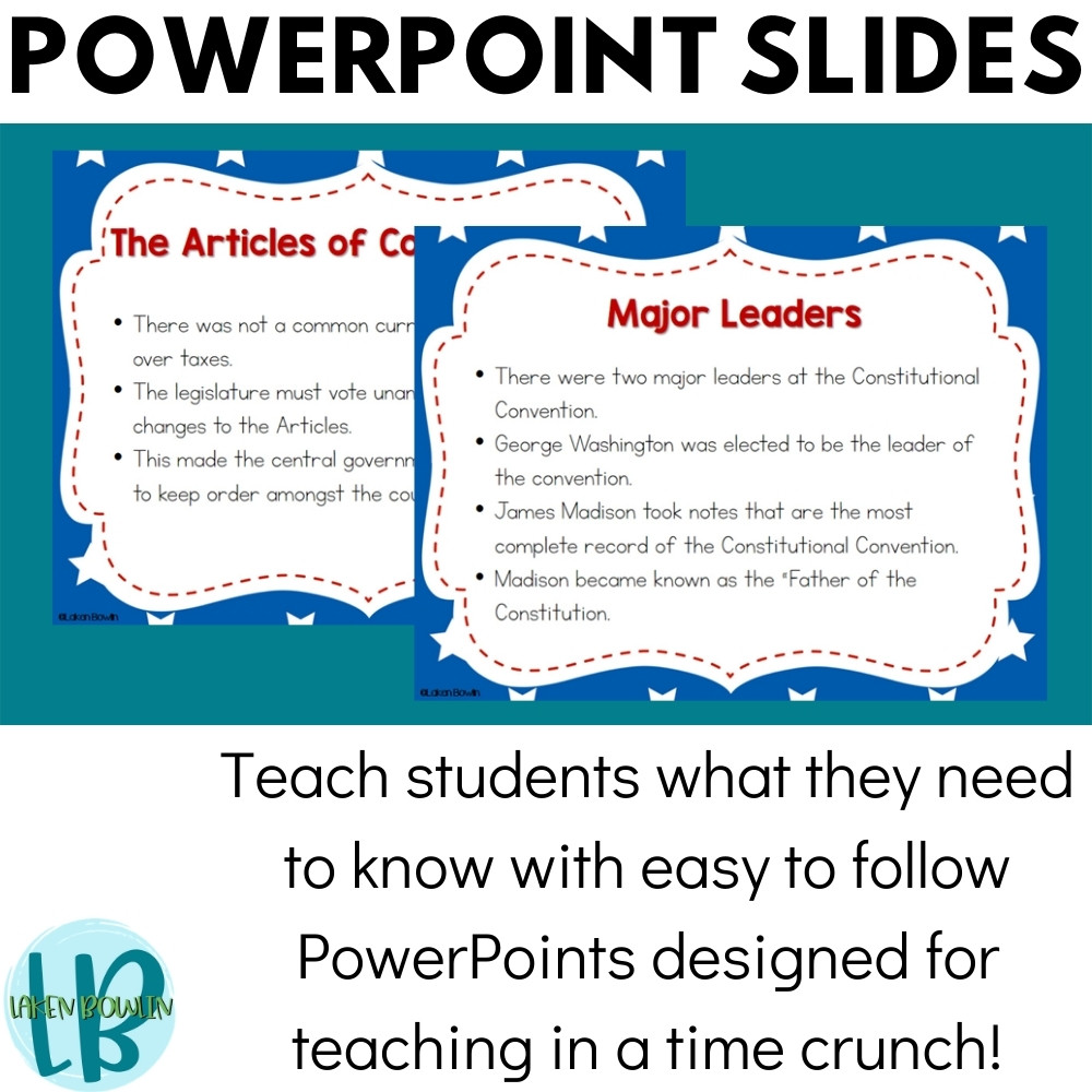 Articles of Confederation PowerPoint and Notes