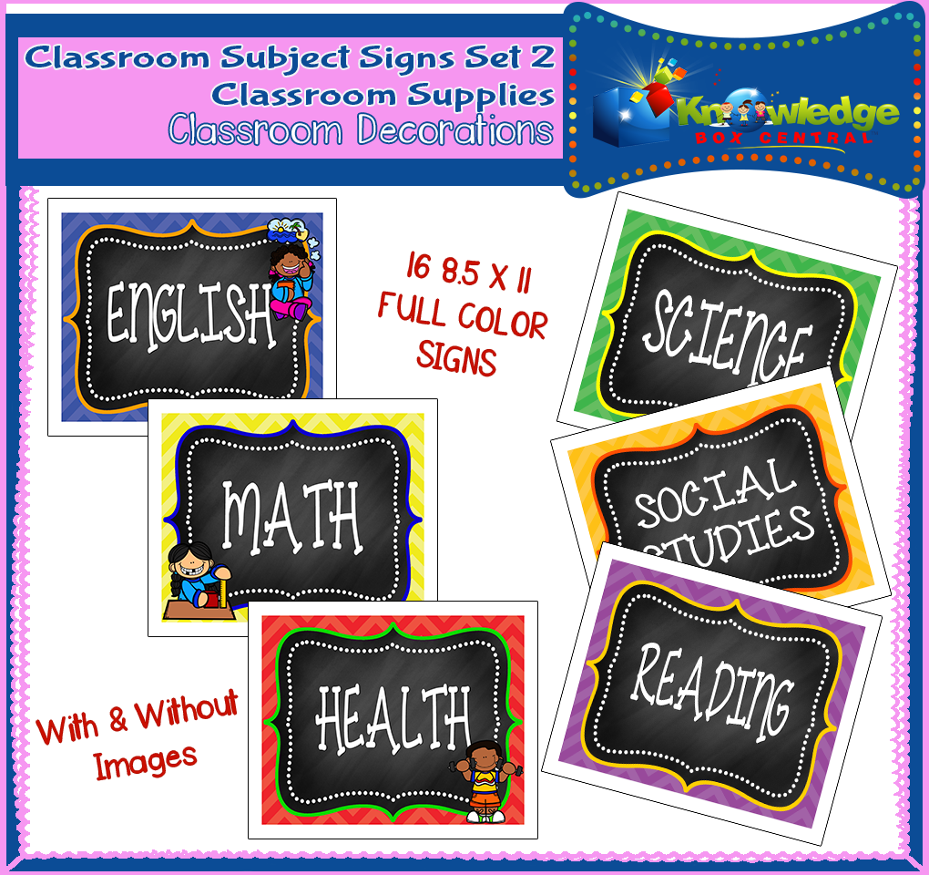 Classroom Subject Signs Set 2